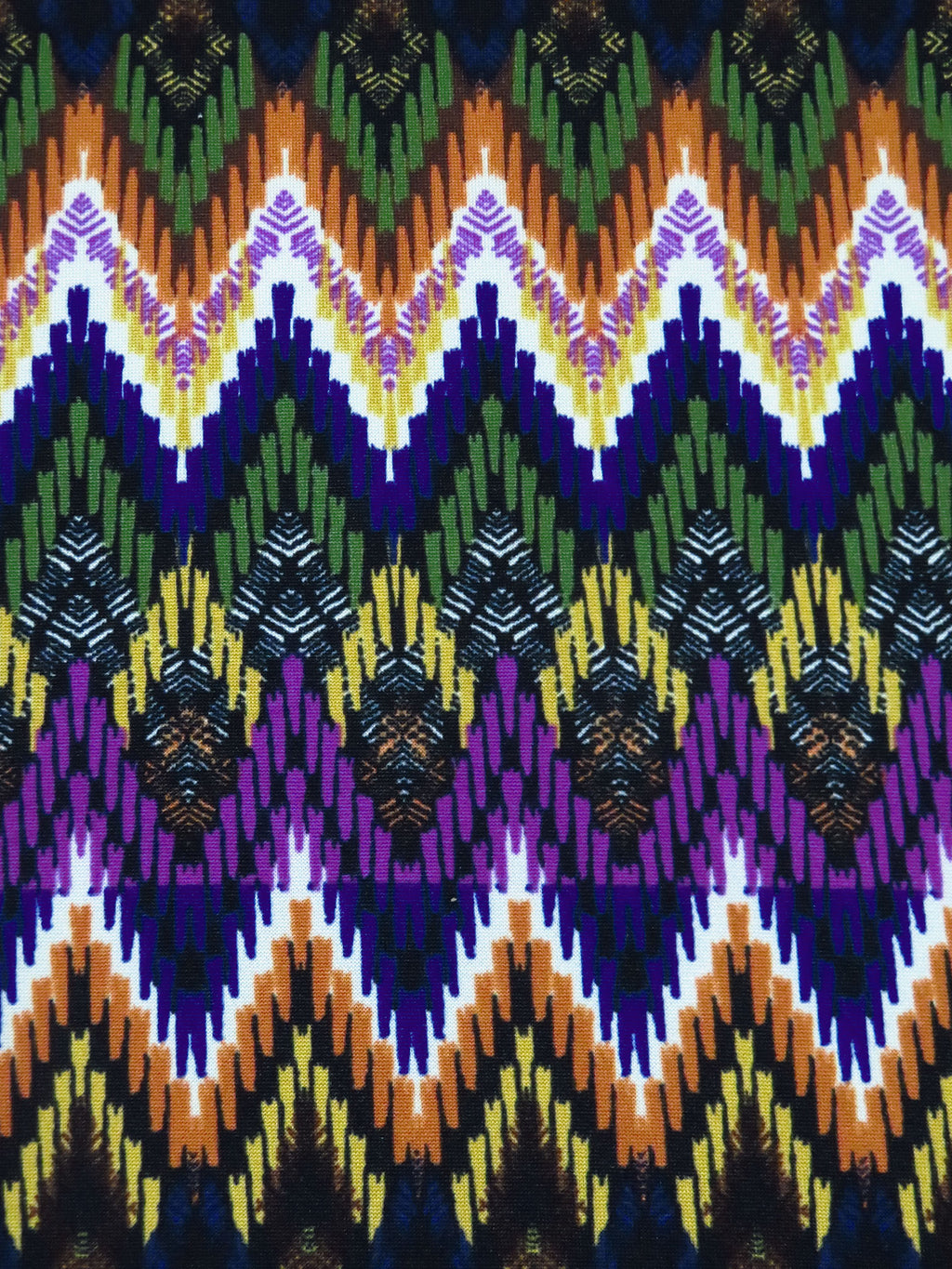 Black/Dark Sap Green/Ruddy Brown/Multi Polyester/Lycra Horizontal Zig ...