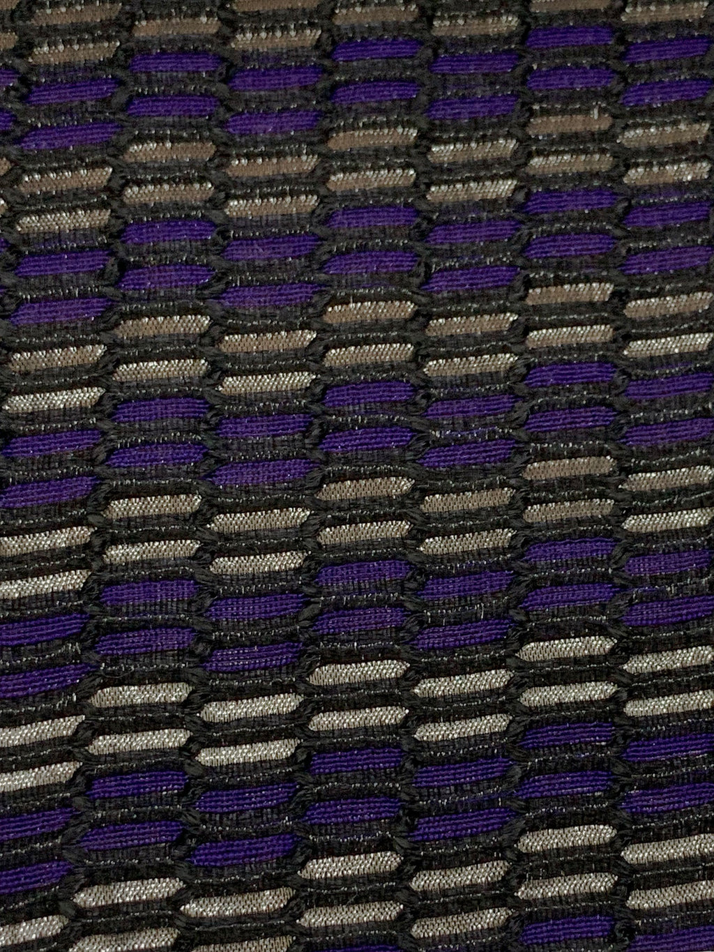 Dark Navy Blue/Granite Gray/Black Rayon/Polyester/Metallic Slight Diag ...
