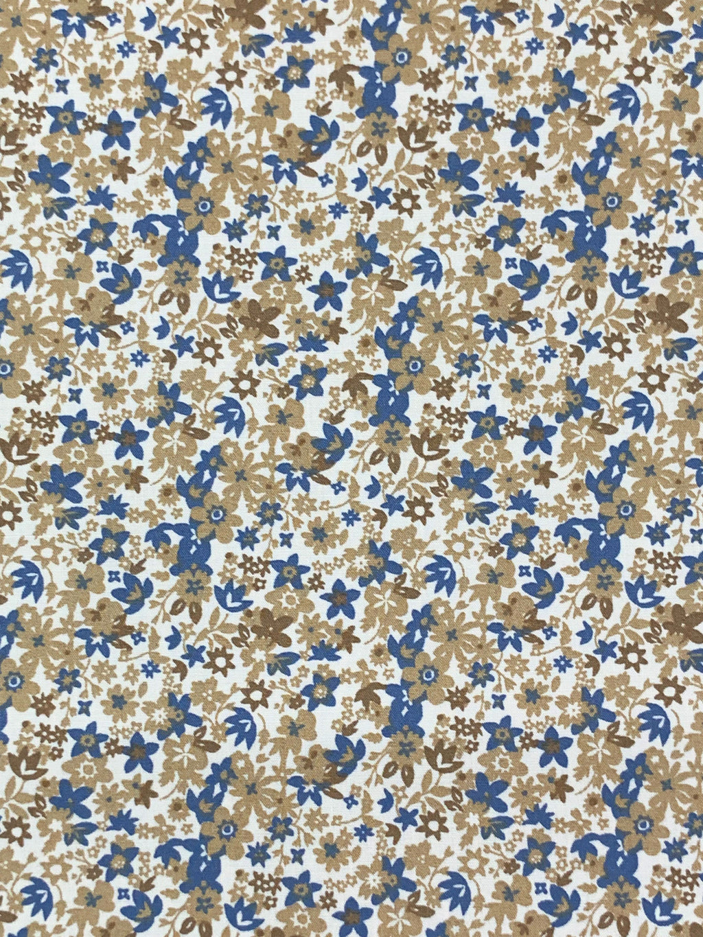 White/Brown Bark/Independence Blue/Multi Cotton/Lycra Ditsy Floral Pri ...