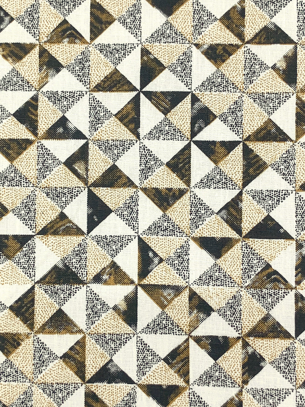 Golden Brown/Muted Espresso/White 100% Cotton Stylized Triangle Print ...