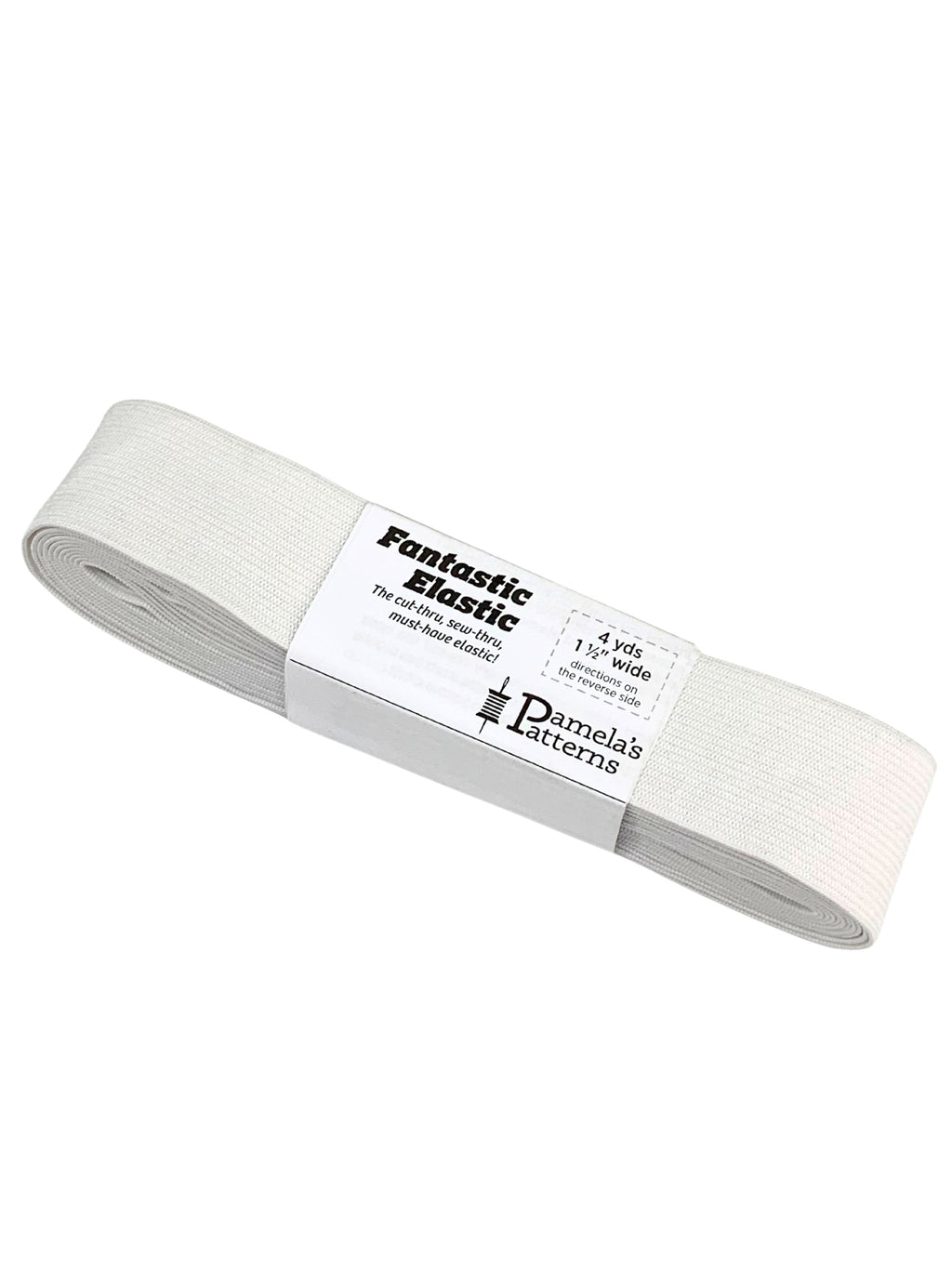 Pamela's Patterns - White Fantastic Elastic 1 1/2" Wide – Fabric Mart