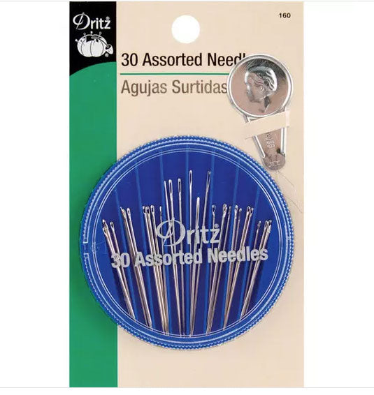 30 count Assorted Hand Needles with Threader - Dritz – Fabric Mart